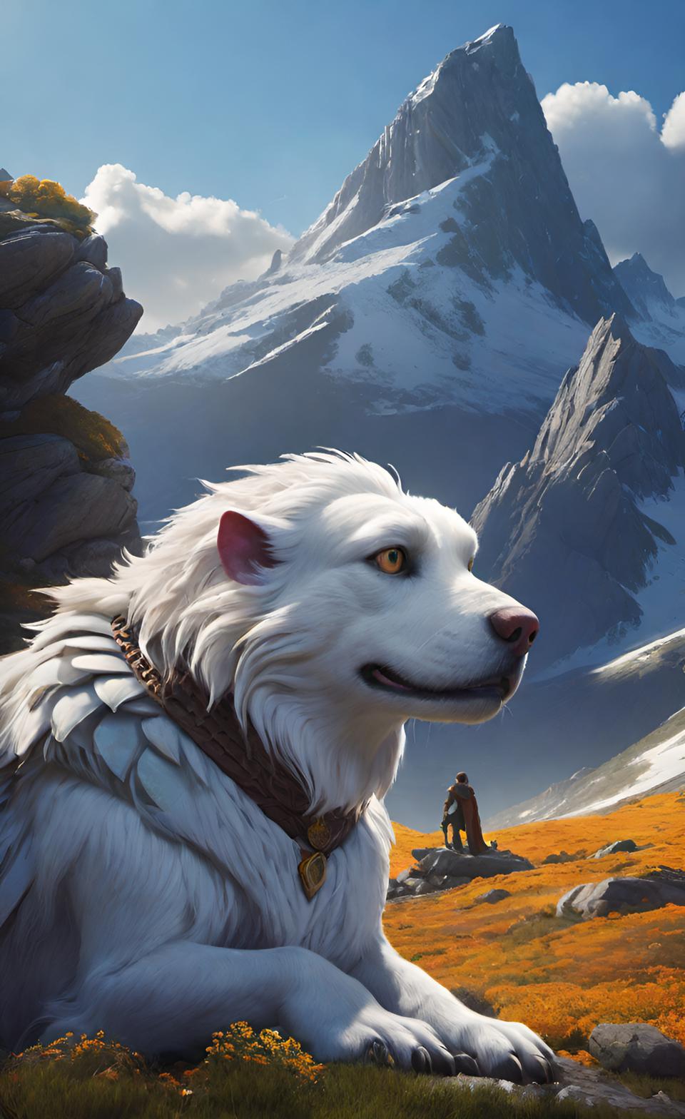 Whoa nice..."Neverending story prompt, Bastian & Falcor in background ...