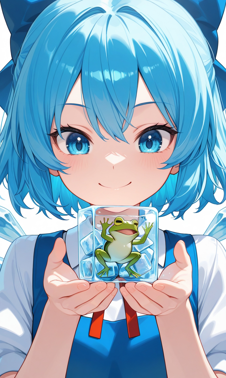 Cirno and a frog. Fairy frog friday — Moescape