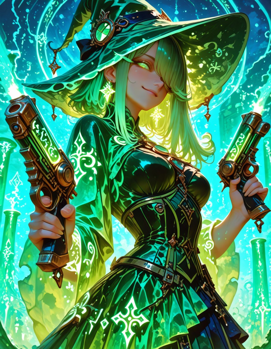 Mage-Monster Hunter, Elora🔫🪄💚🖤 — Moescape