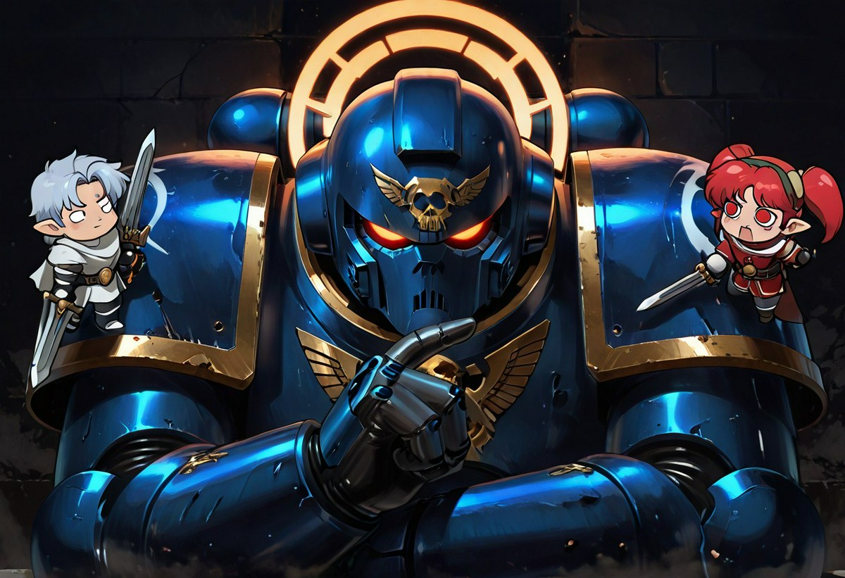 An Ultramarine and tiny Eldari — Moescape