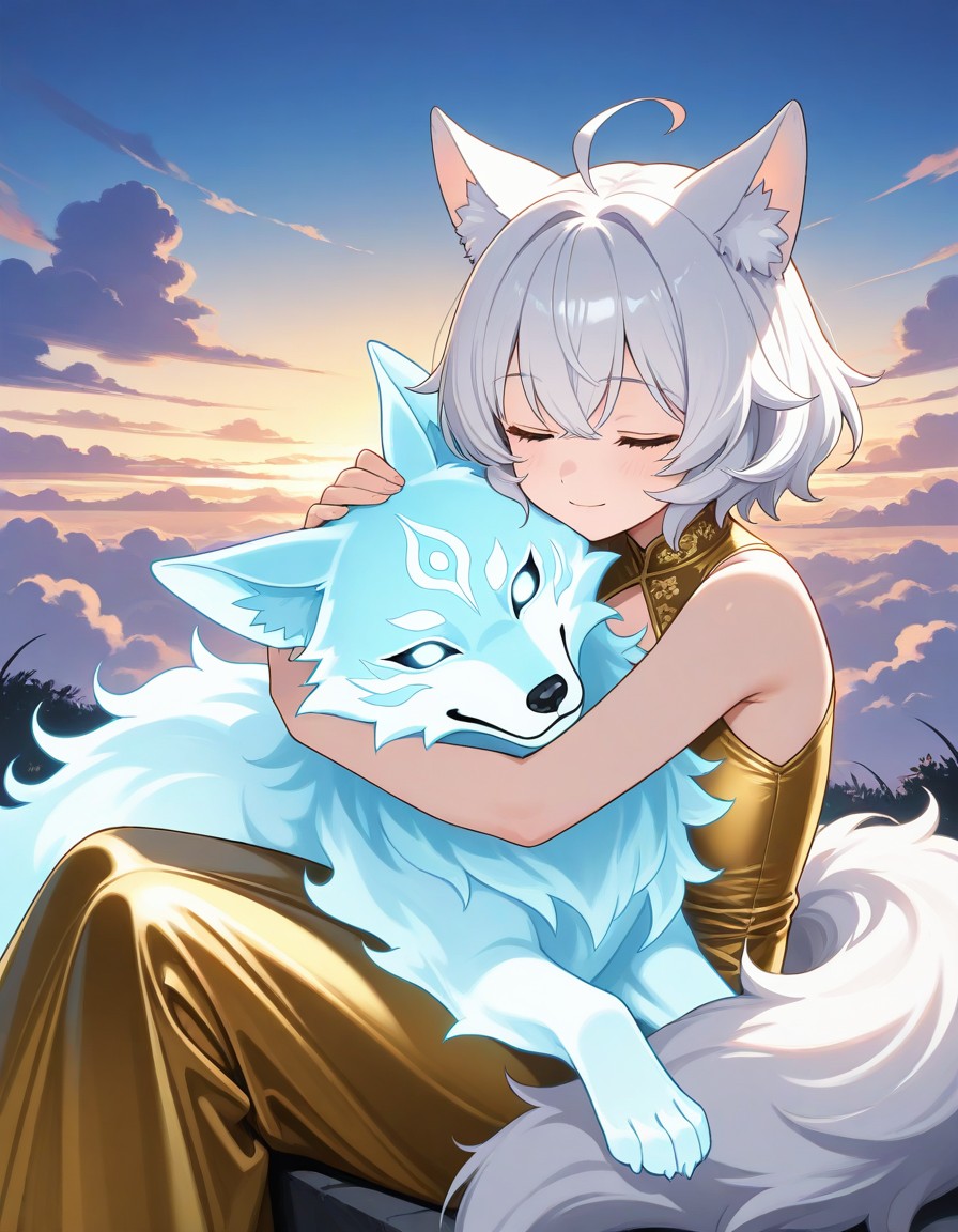 It's not often Ember is off duty but when she is, all she wants to do is cuddle and hug Io ...