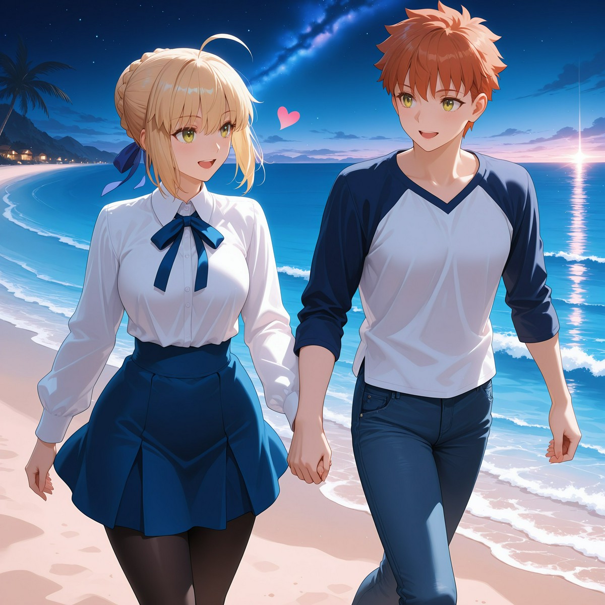 Walking on the beach at sunset *#romantic_sun! Challenge* — Moescape