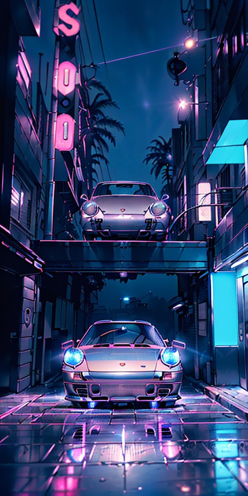 Retrowave Porsche x6 — Moescape