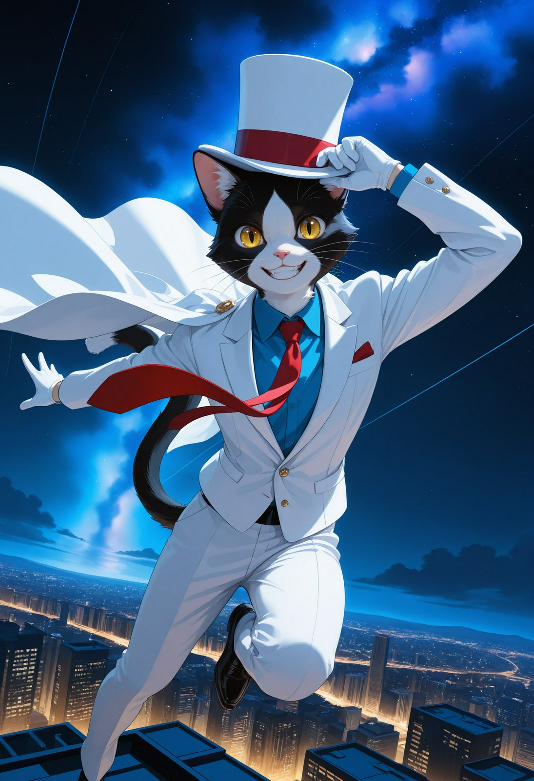 #vi_250k600F | Tuxi (anthro version) cosplays as Kaito Kid [Detective ...