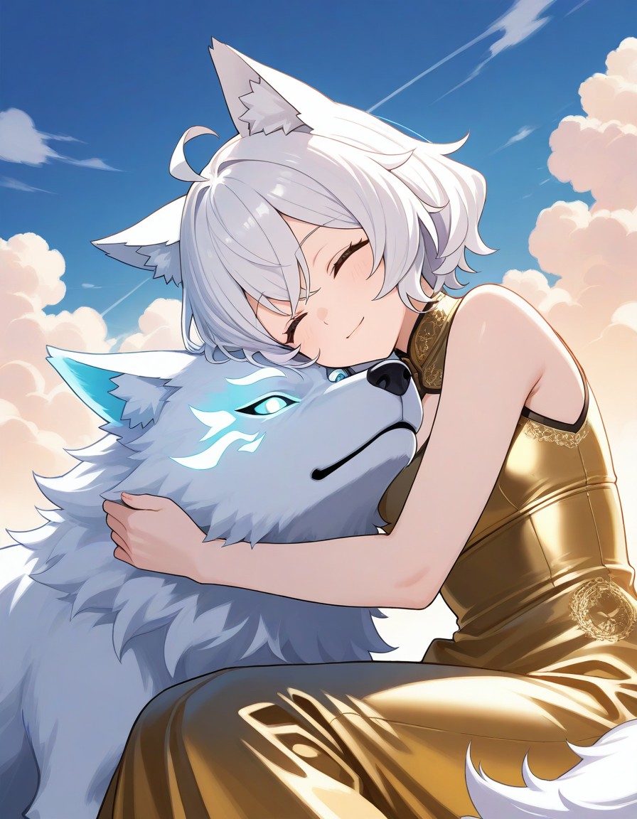 It's not often Ember is off duty but when she is, all she wants to do is cuddle and hug Io ...