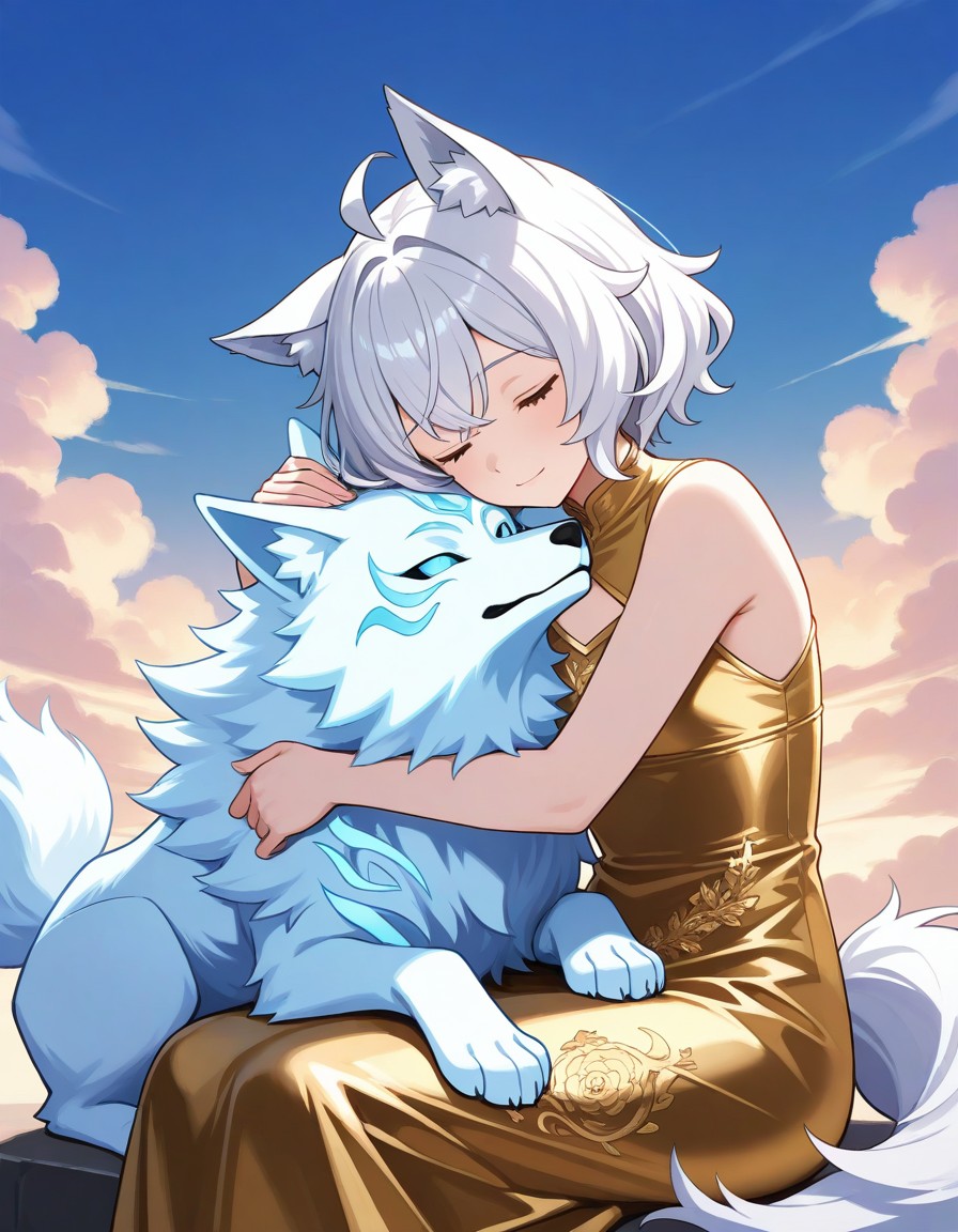 It's not often Ember is off duty but when she is, all she wants to do is cuddle and hug Io ...