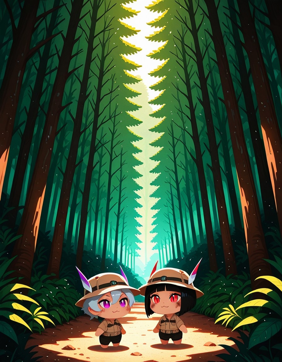 Alisa and Luna, forest exploration. — Moescape