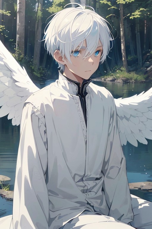 An angel waiting by a lake — Moescape
