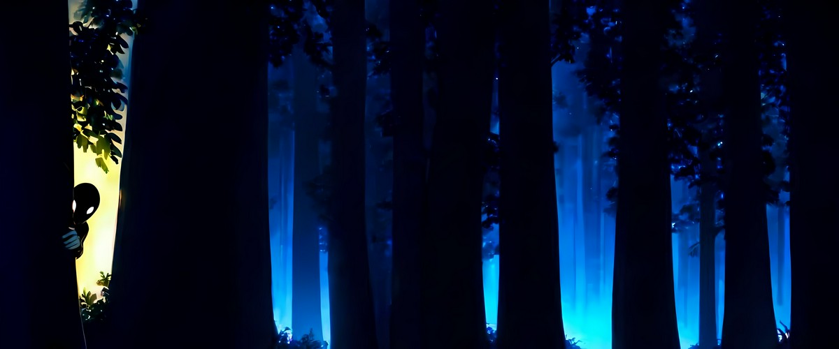 Alien peeking you from behind a tree — Moescape