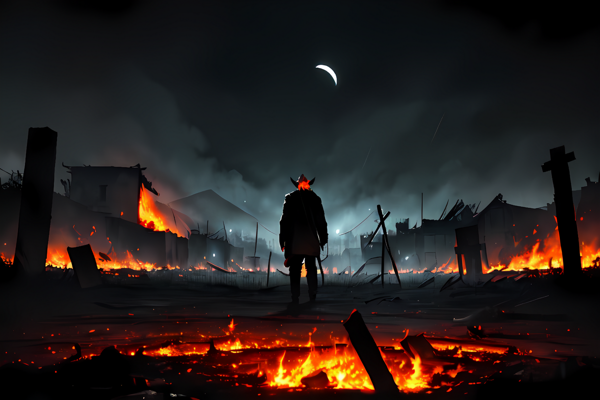 Burning town — Moescape